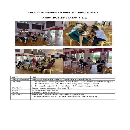 Program Pmberian Vaksin Covid19 Dos | DOCX