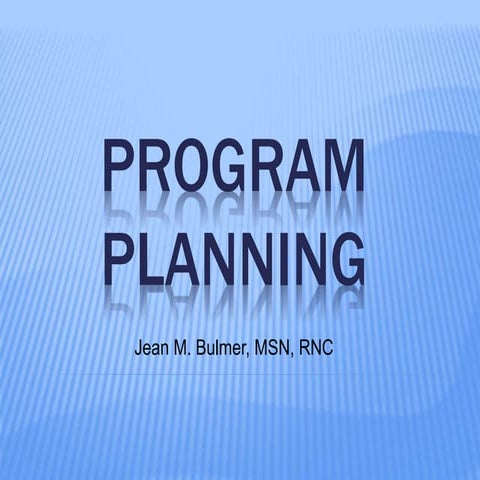 Program planning | PPTX