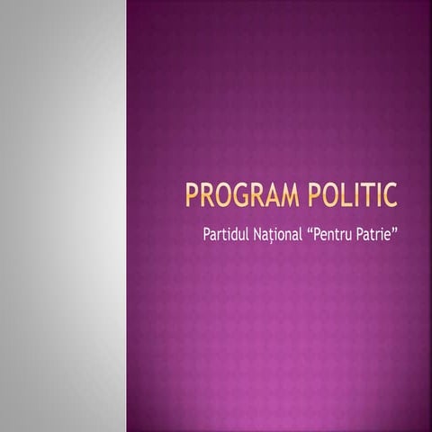 Program politic | PPT