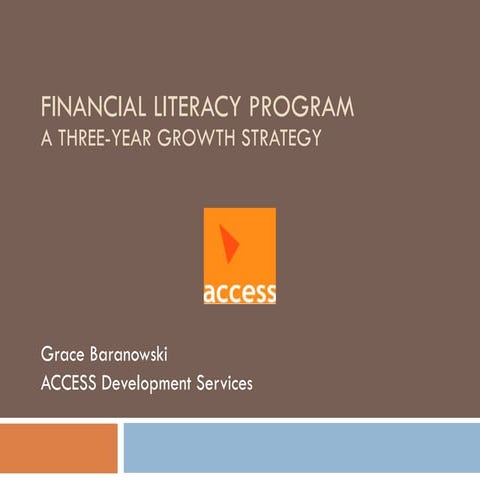 ACCESS Financial Literacy Program Proposal | PPT