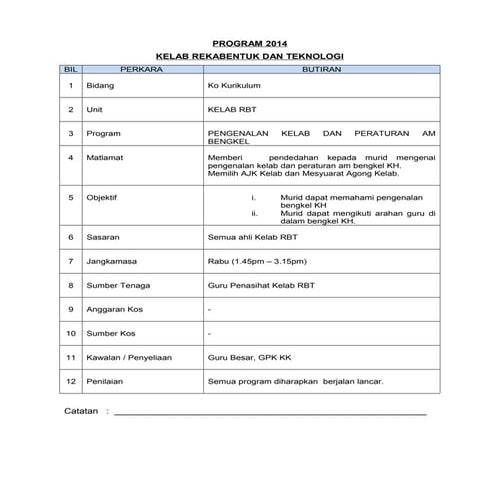 Program rbt 2014 | DOC