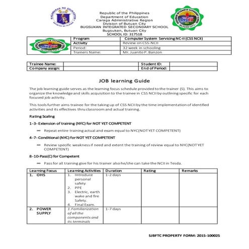 Program review NCII | DOCX