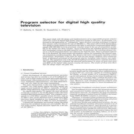 Program Selector for HDTV | PDF