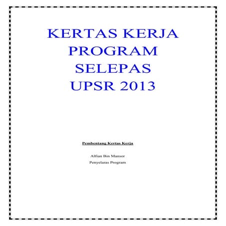 Program Selepas UPSR 2013 | PDF