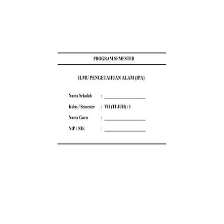 contoh program semester ganjil dan genap | DOCX