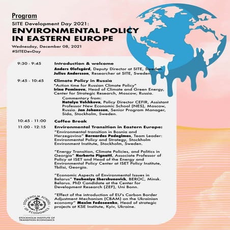 Program: SITE Development Day 2021: Environmental policy in Eastern ...