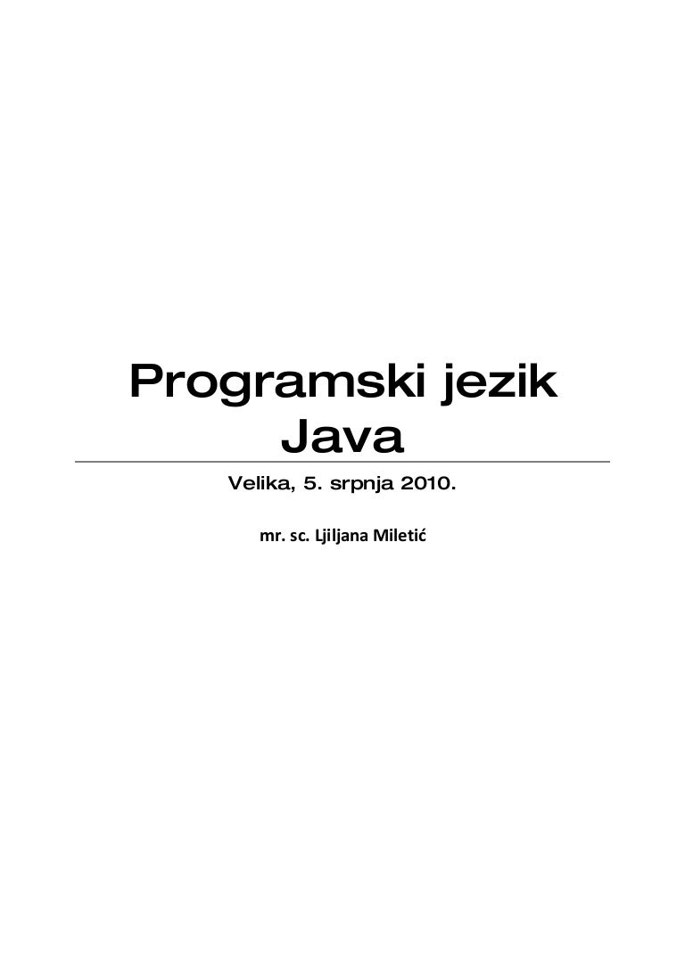 Programski Jezik Java