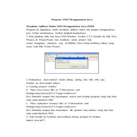Program sms menggunakan java ria | PDF