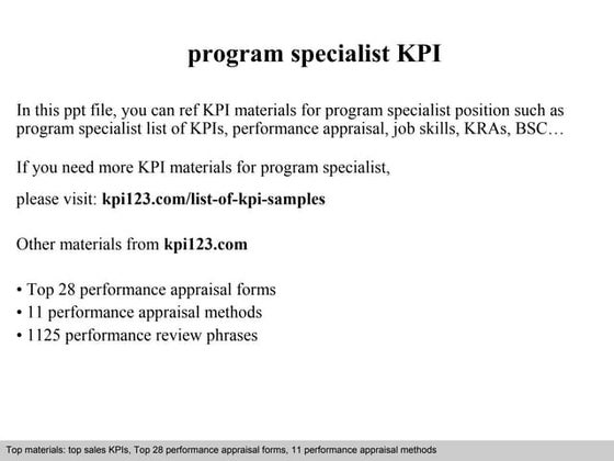 Program instructor kpi | PPT