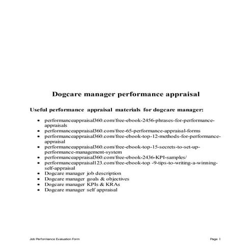 Program support assistant performance appraisal | DOCX