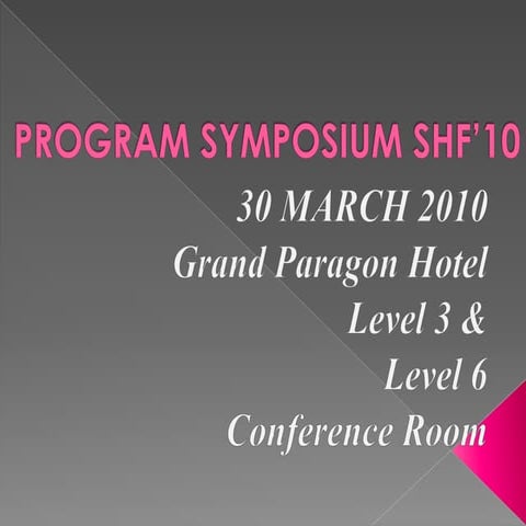 Program symposium shf 2010 | PPTX