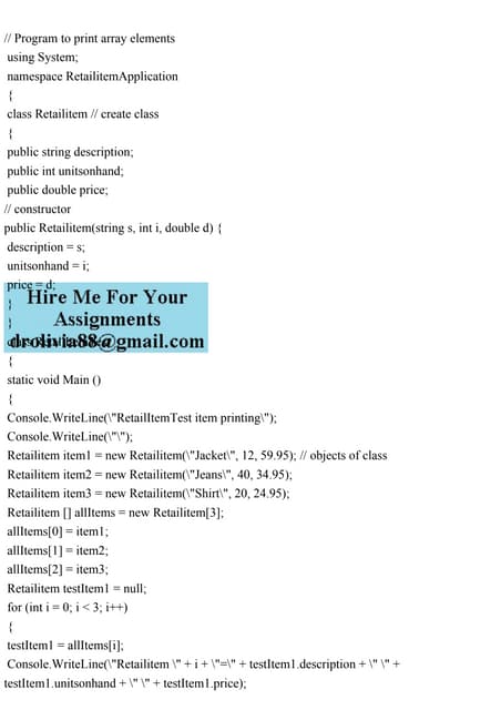 Program To Print Array Elements Using System Namespace Retai Pdf