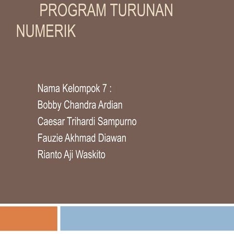 Program turunan numerik | PPTX
