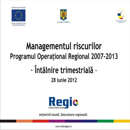 Regio-Programul Operaţional Regional 2007-2013-Managementul riscurilor | PPT