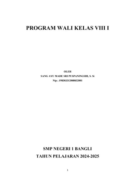 CONTOH LAPORAN WALI KELAS SMP PERIODE JULI-DESEMBER 2024 | PDF
