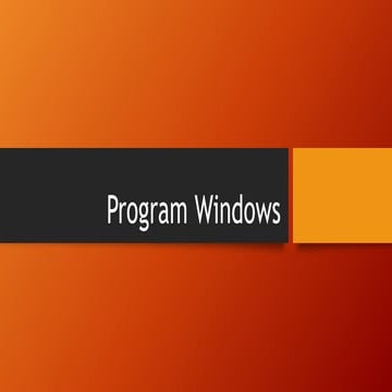 Program windows | PPTX