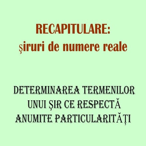 Siruri de numere reale: progresia aritmetica | PPT