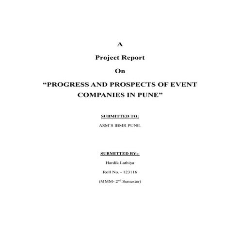 Progress and prospect of event companies | DOCX