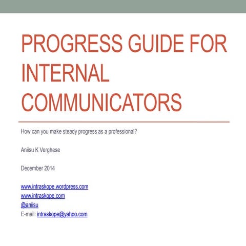 Progress Guide for Communicators | PPTX