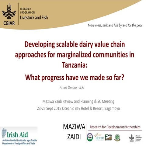 Progress in developing dairy market hubs for marginalised communities ...