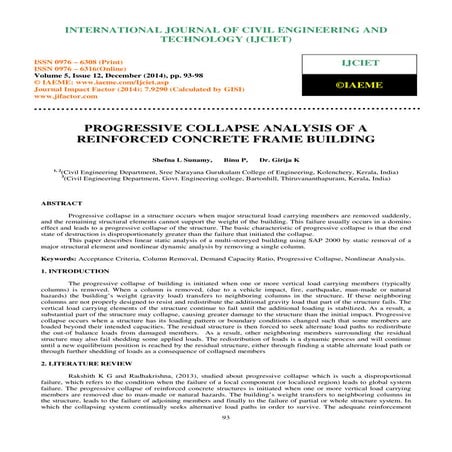 Progressive collapse analysis of a reinforced concrete frame building | PDF