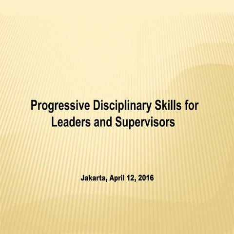 Progressive discipline for Supervisors | PPT