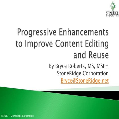 Progressive Enhancements to Improve Content Editing and Reuse in Cascade Server: Blocks (part 1 ...