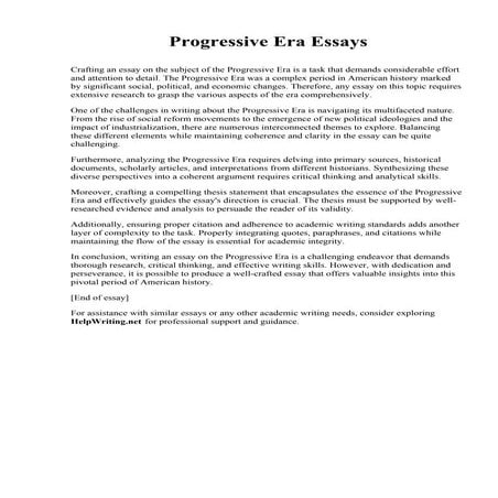 Progressive Movement Essay | PDF