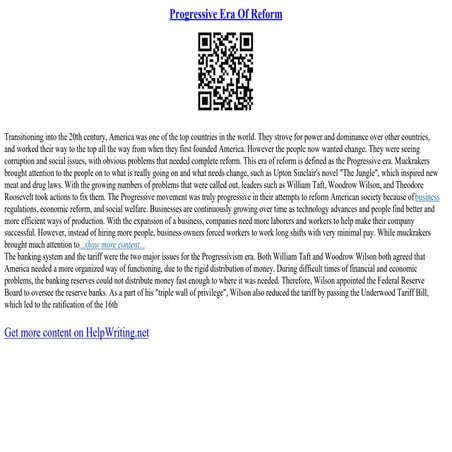 Progressive Era | PDF