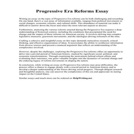 Progressive Movement Essay | PDF