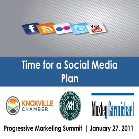 Progressive Marketing Summit - Time for A Social Media Plan | PPT