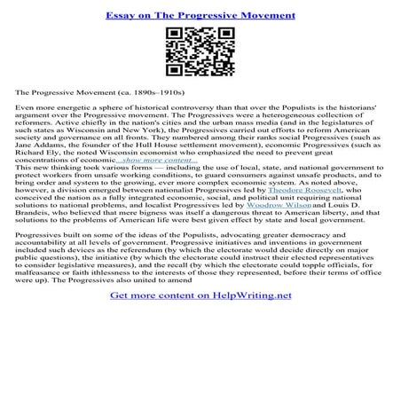 Progressive Movement Essay | PDF