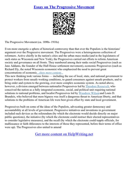 Progressive Movement Research Papers | PPT