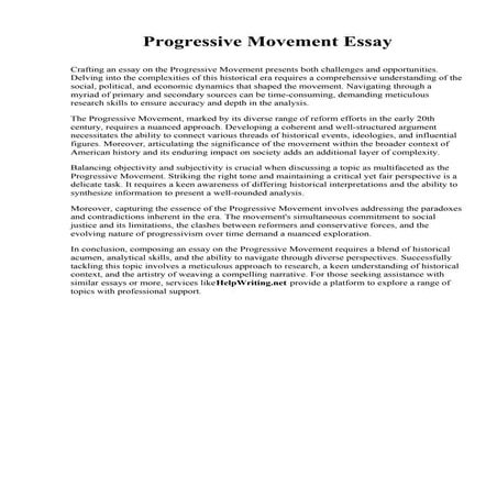 Progressive Movement Essay | PDF