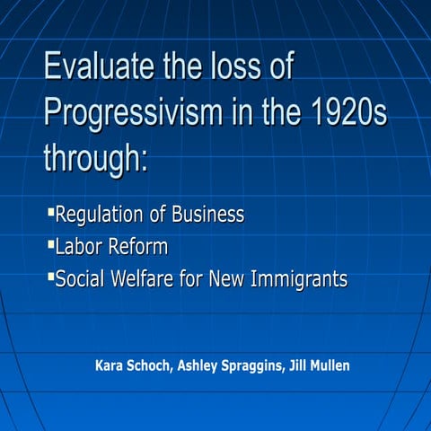 Day 6 Progressivism in the 1920s | PPT