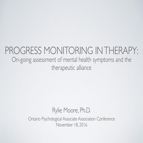 Mental Health Progress Monitoring in Therapy | PDF