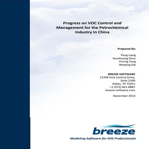 Progress on VOC Control and Management for the Petrochemical Industry ...