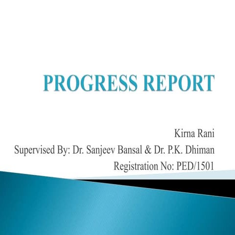 PROGRESS REPORT on Ph.d. of Management Studies | PPTX