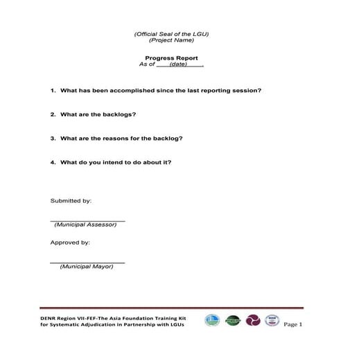 Progress report template | DOCX
