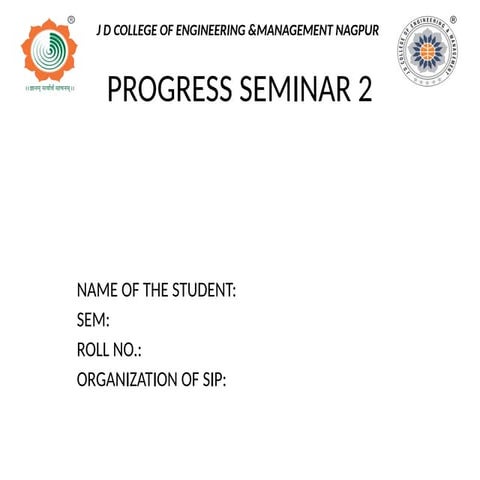 Progress Seminar internship day to day update | PPT