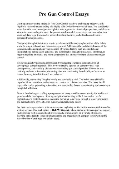 Gun Control Essay Outline. Beacon College | PDF