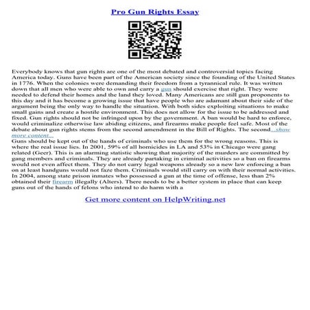 Pro Gun Essay | PDF