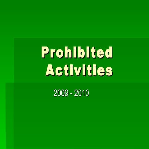 Prohibited activities 09 10 | PPT