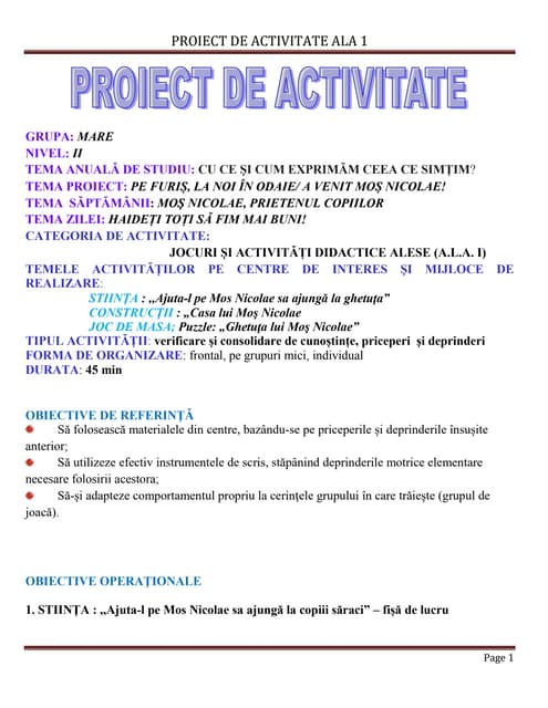 Proiect activitate integrata_insectele_ne_invata omida | DOCX