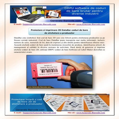 Proiectare si imprimare 2 d databar coduri de bare de etichetare a ...