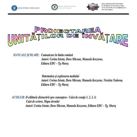 PROIECTARE UNITATI EDU1 - unitatea 1.doc