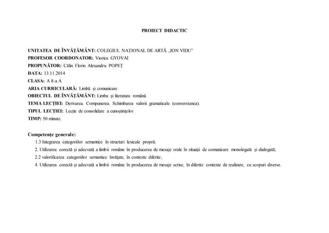 Schema - verb (moduri și timpuri verbale) | DOCX