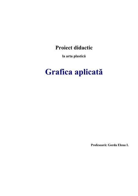 Proiect didactic grafica | DOC