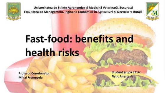 Fast food-Benefits and health risks | PPT