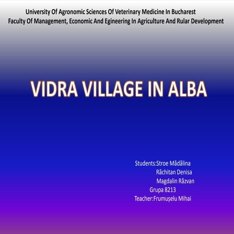 Vidra village in Alba | PPTX